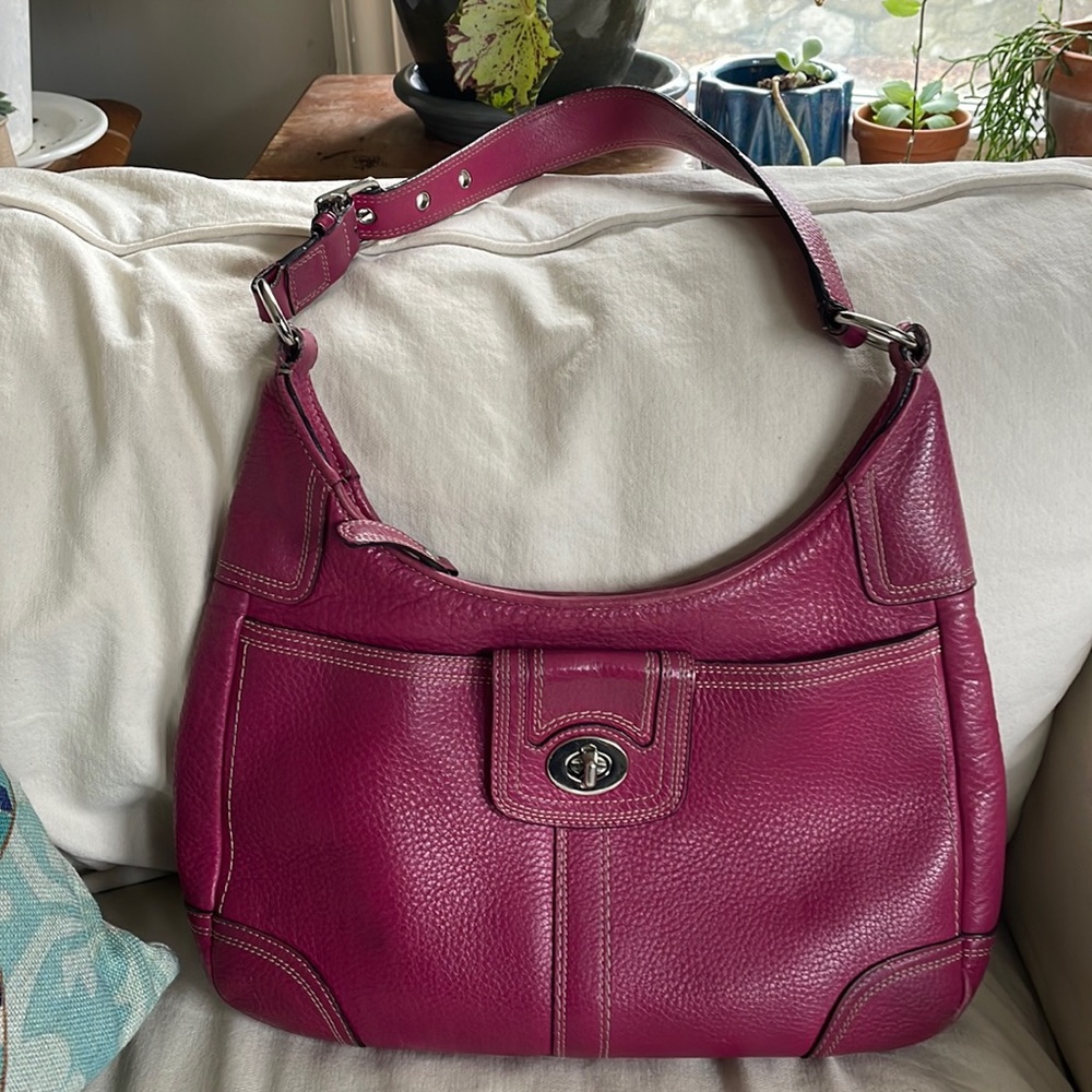 Coach Hamilton Pebbled Leather Hobo Bag-F13956 - Gem